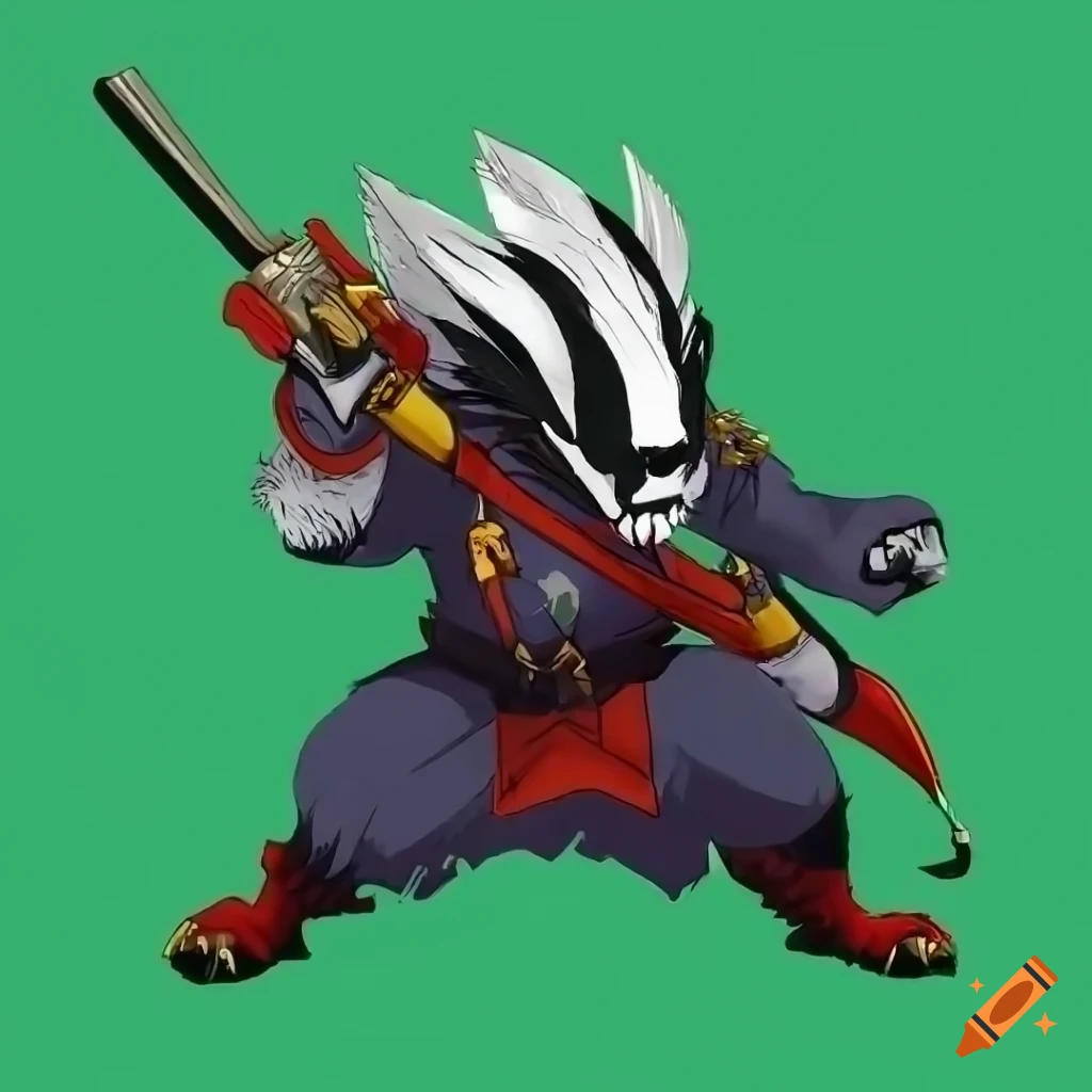 Stylized European Badger character in fantasy art on Craiyon