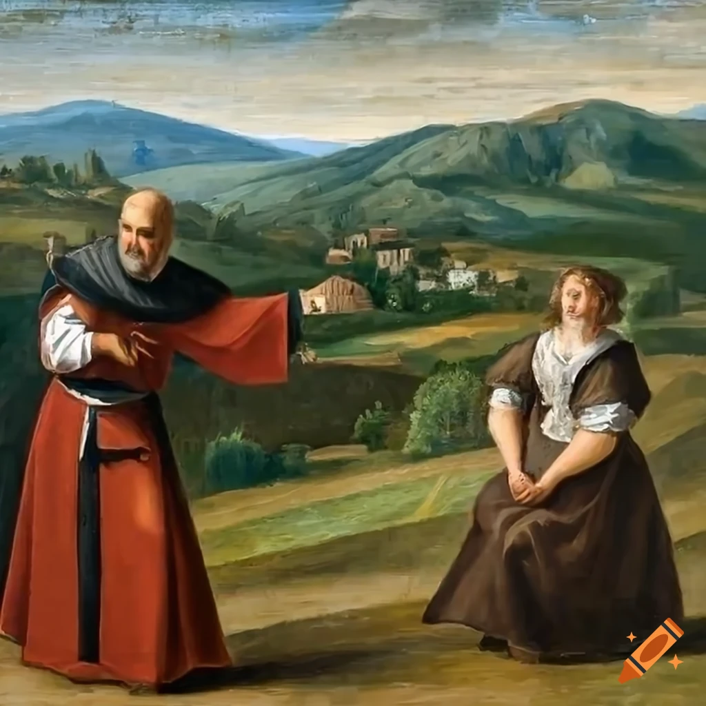 Renaissance painting of a confrontational scene on Craiyon