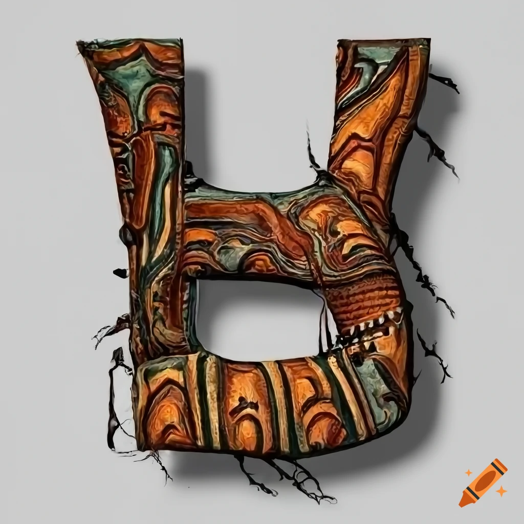 Ultra realistic letter "A" with African folk motifs on Craiyon