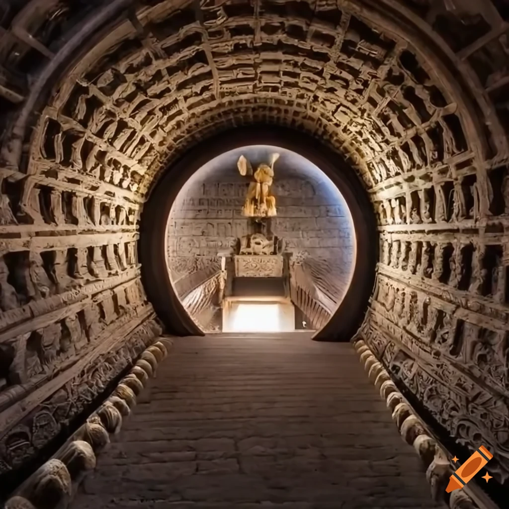 Interior view of a labyrinth in egypt on Craiyon