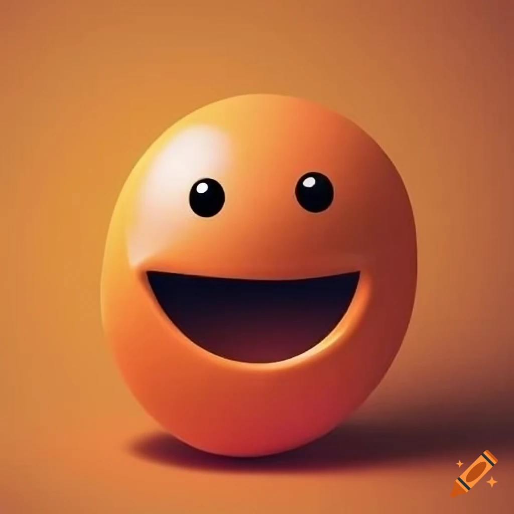 Happy orange blob character on Craiyon