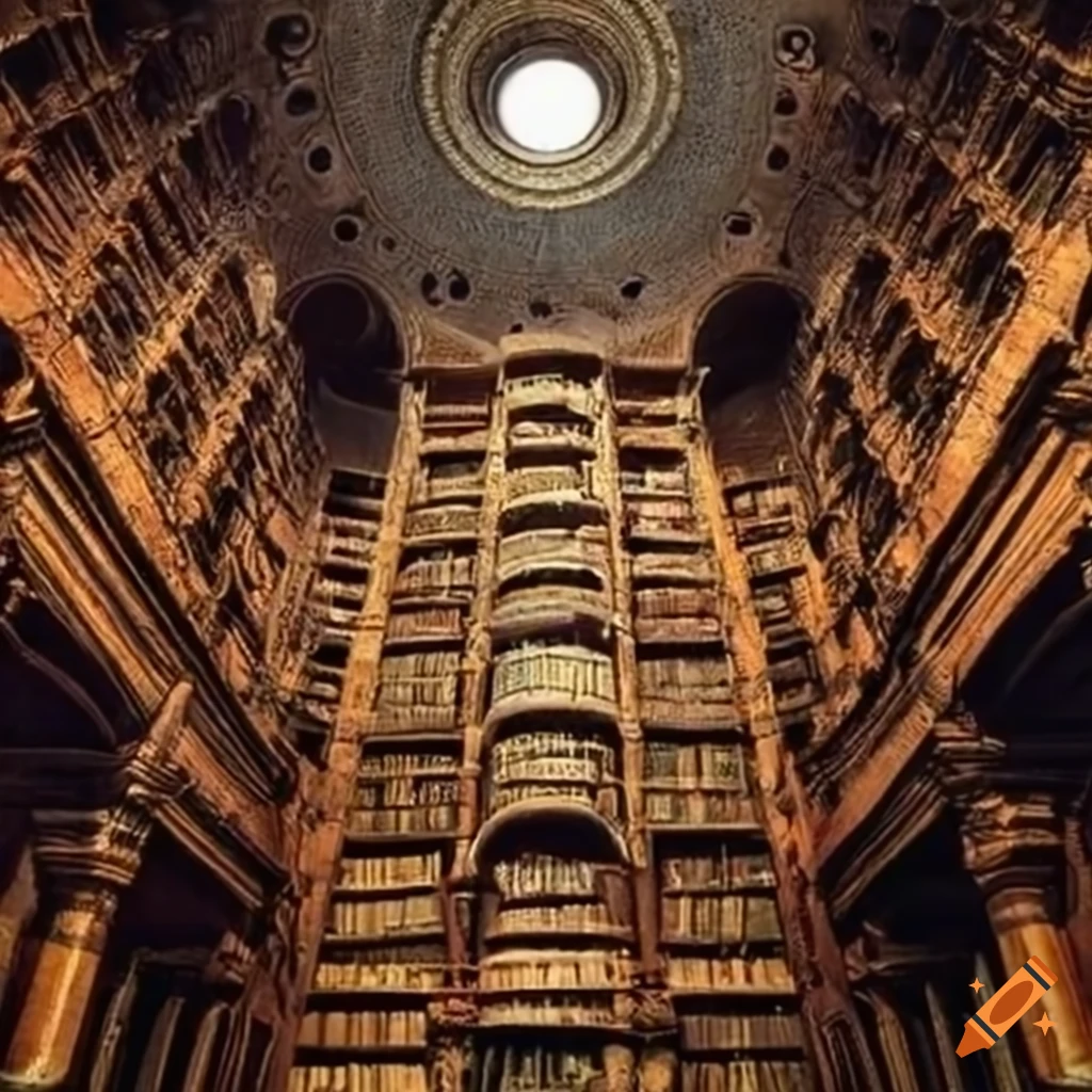 Image of a mysterious library with ancient manuscripts on Craiyon