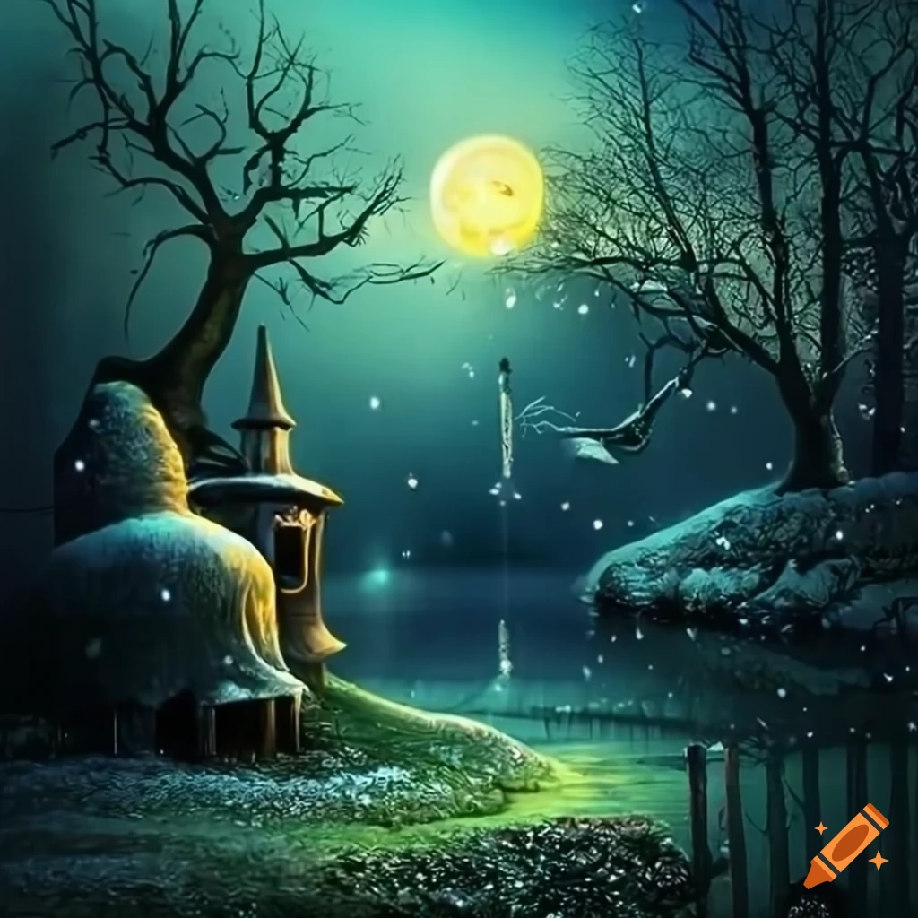 Surreal landscape with fantastical creatures and vibrant colors on Craiyon