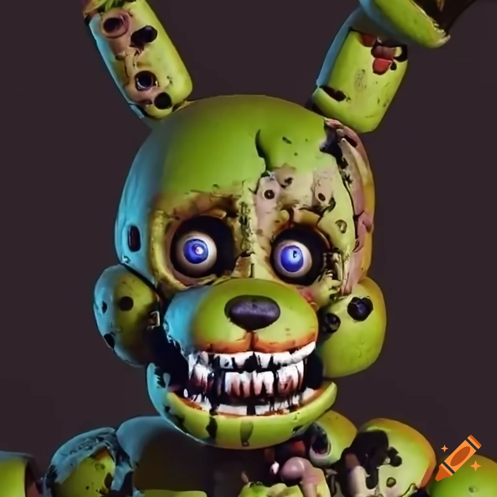 Image of damaged springtrap from five nights at freddy's on Craiyon