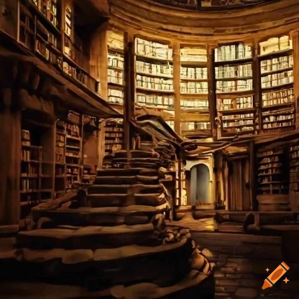 Image of a grand ancient library on Craiyon