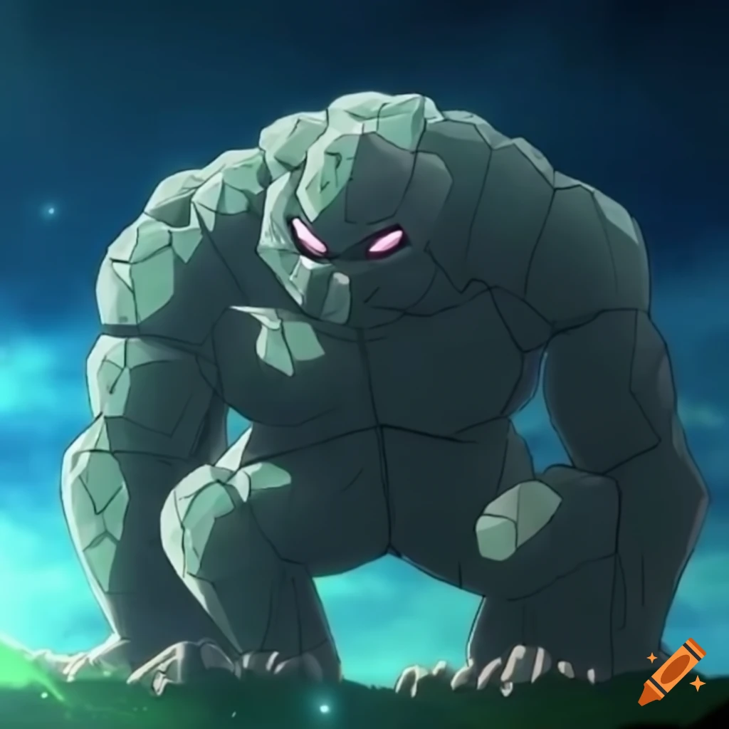 Naruto-style earth golem summoning artwork on Craiyon