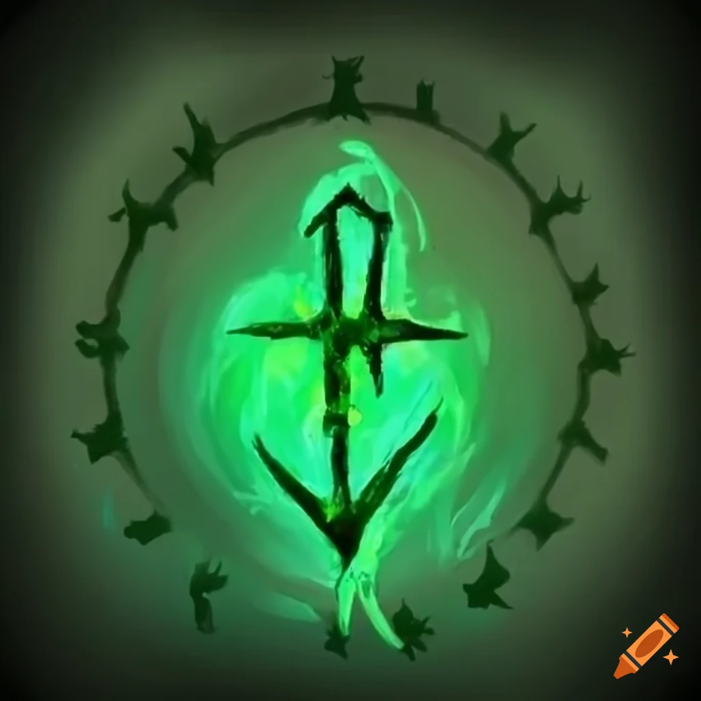 Green necromancer runes on Craiyon