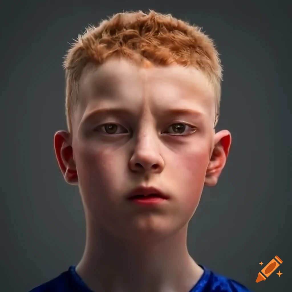 Portrait of a young ginger football player on Craiyon