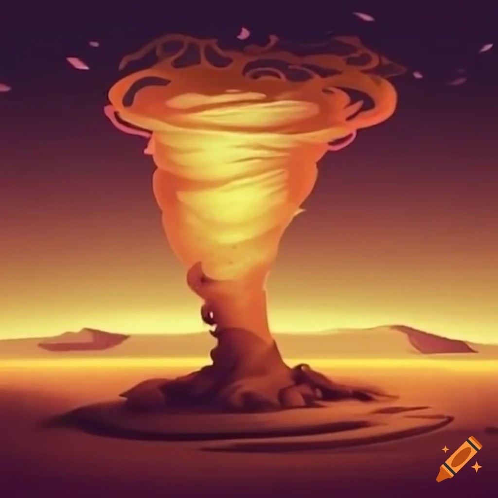 Image of a swirling sand tornado in the desert on Craiyon