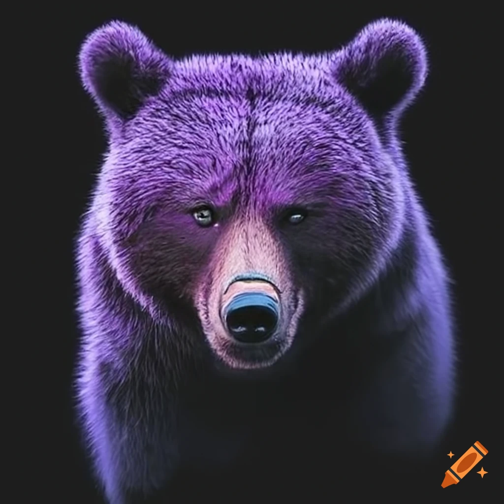 Purple grizzly bear on Craiyon