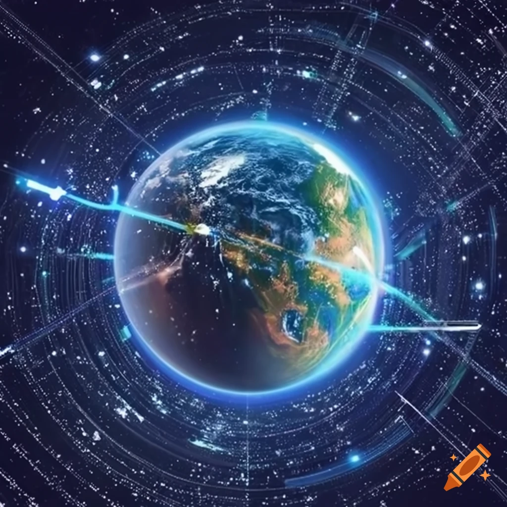 Illustration of the Internet of Space (IoS) connecting Earth to deep ...