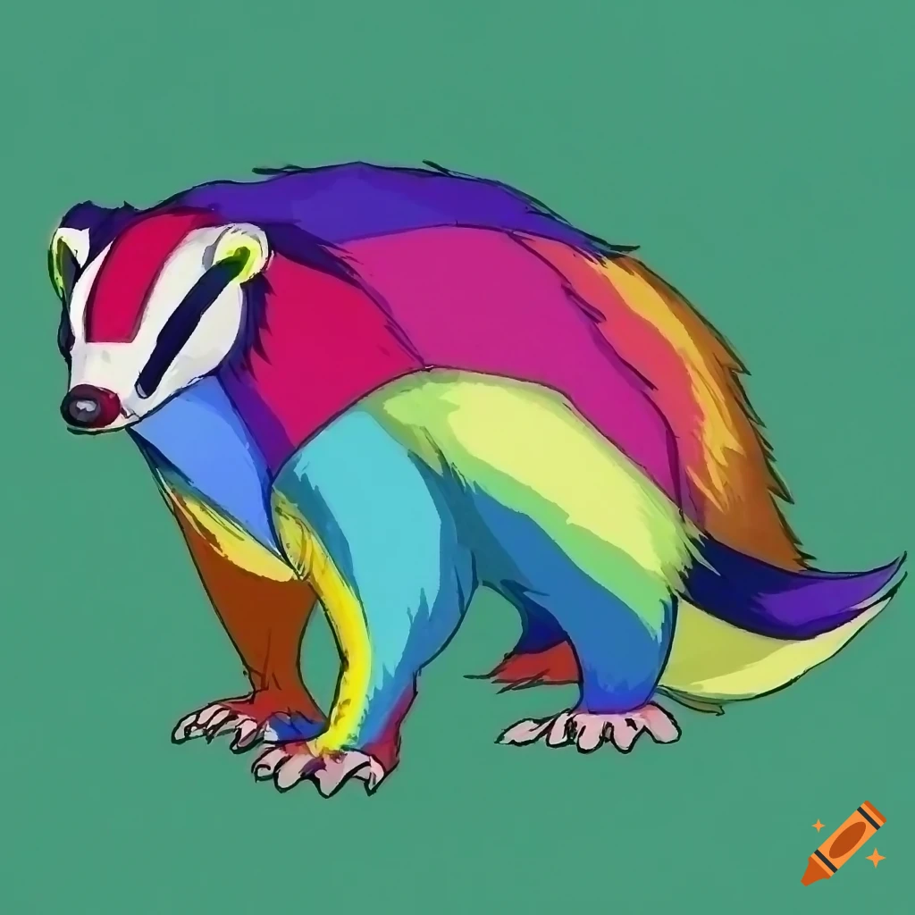 Fantastical stylised european badger in anime style on Craiyon