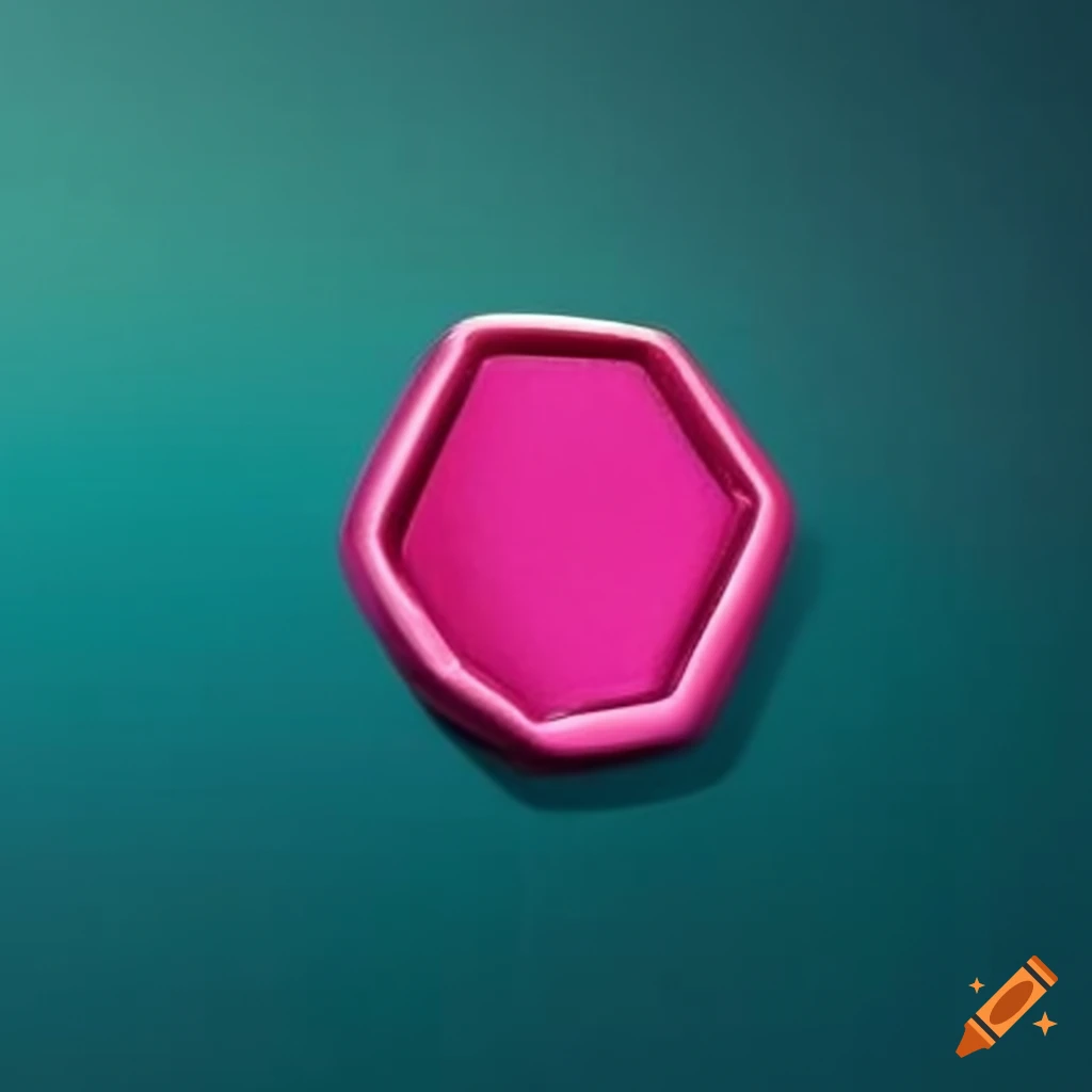 Fuchsia wax seal with diamond-shaped design on Craiyon