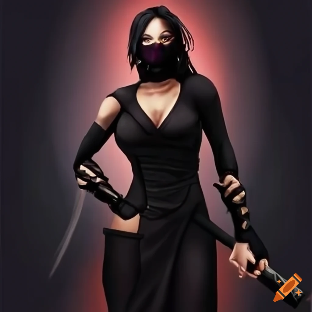 Image of a female ninja on Craiyon