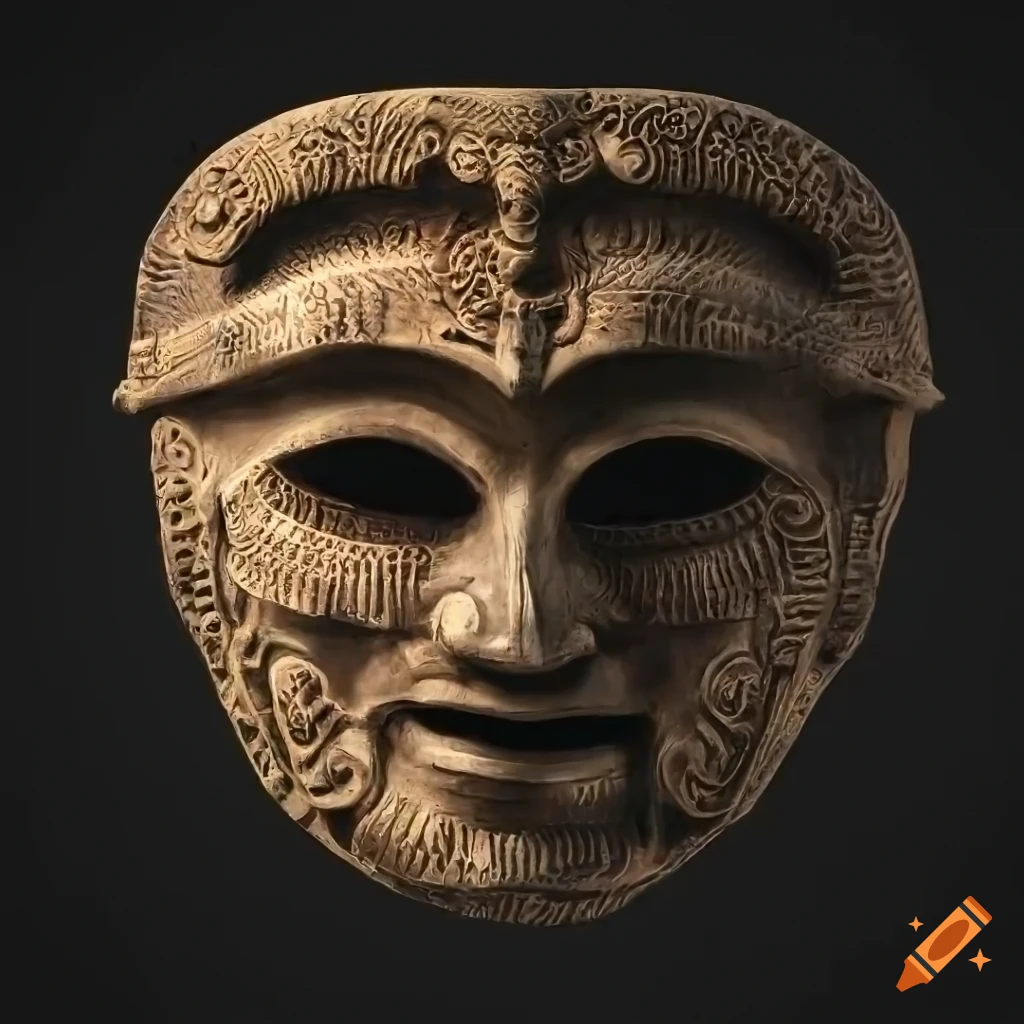 Ultra realistic etruscan mask engravings on Craiyon