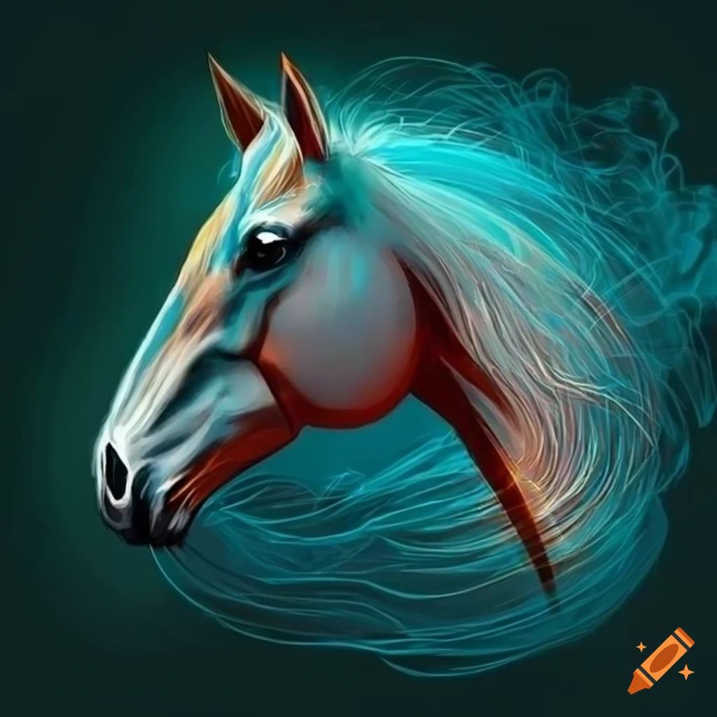 Detailed concept art of a horse on Craiyon