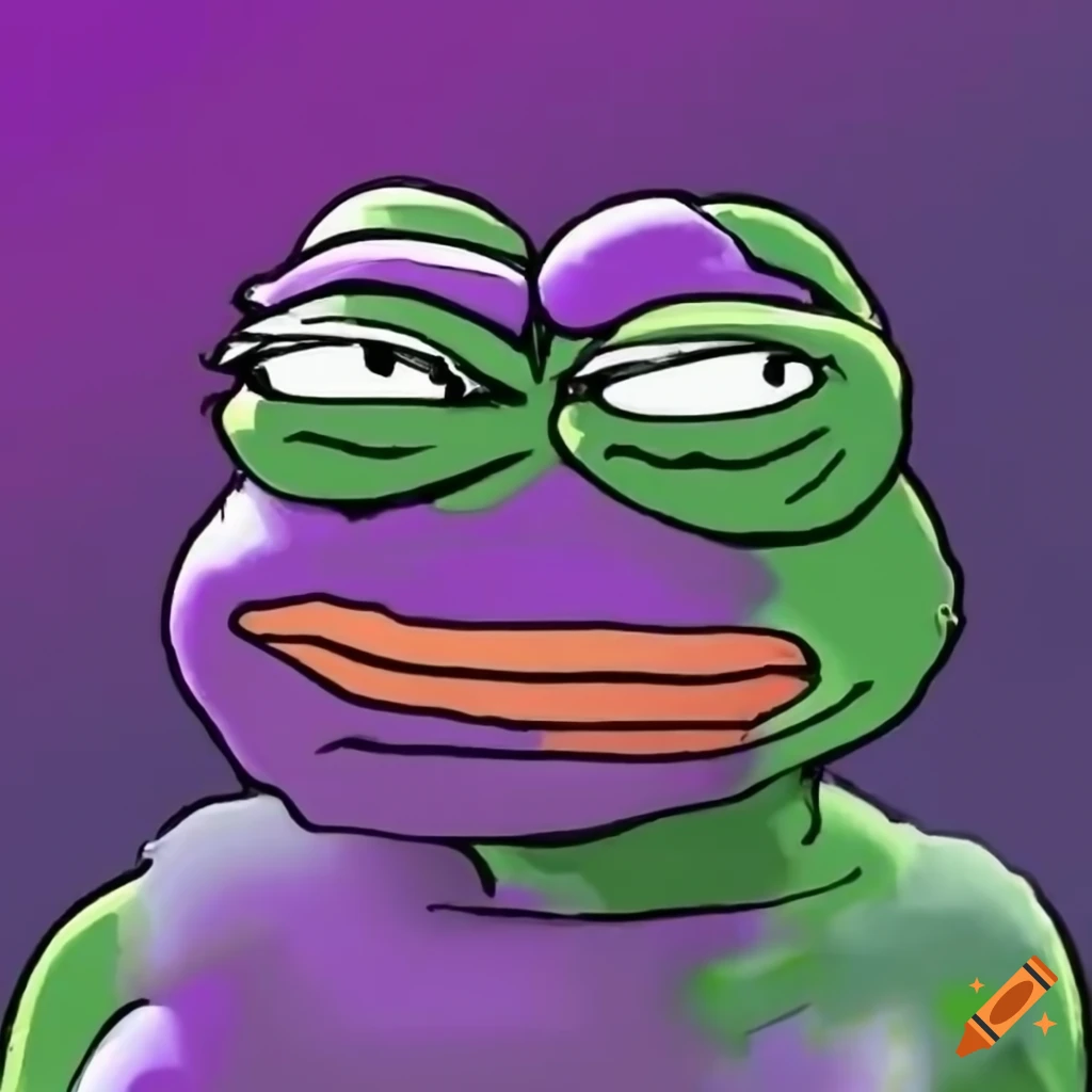 Purple pepe frog meme on Craiyon