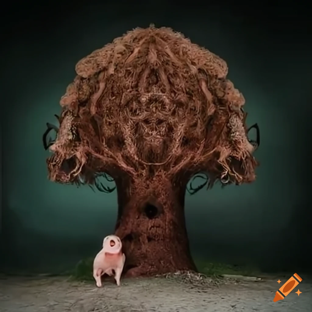 Miss piggy transforming into a sinister tree