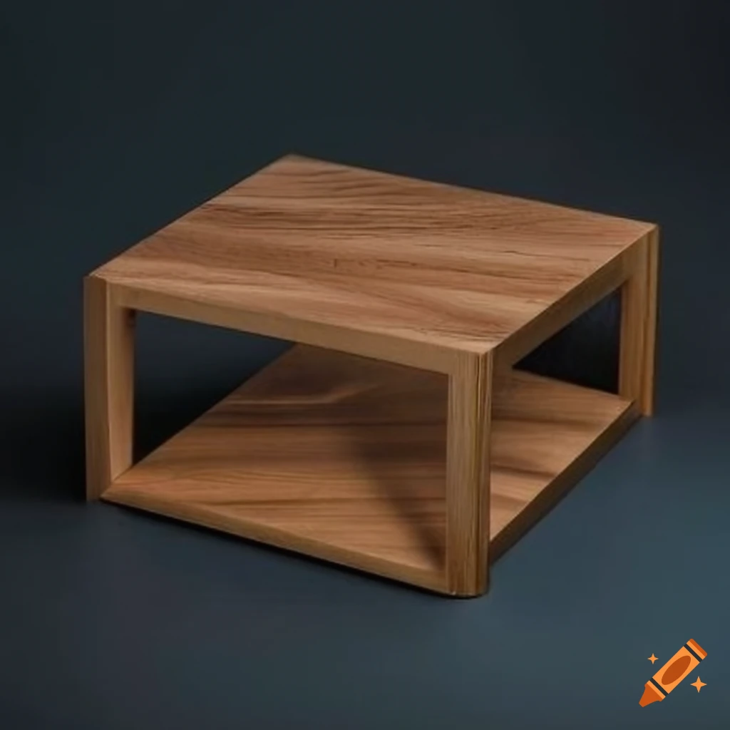 Wooden computer stand with elevated design on Craiyon