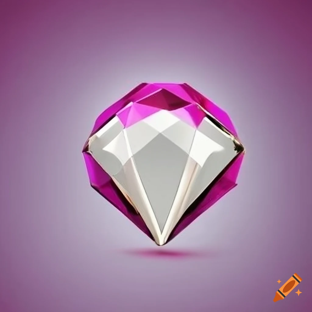 White gold and Fuchsia wax seal on an elegant diamond-shaped design on Craiyon