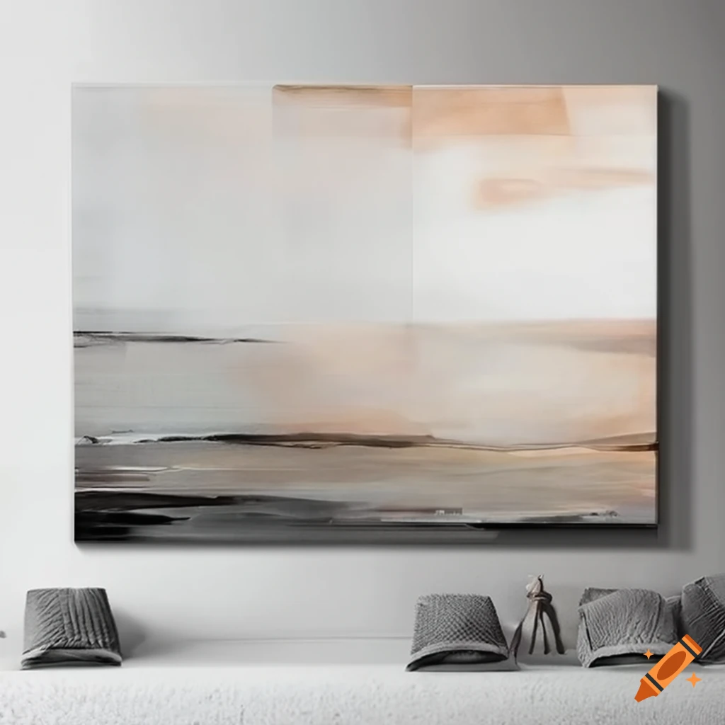 Contemporary white canvas wall art on Craiyon