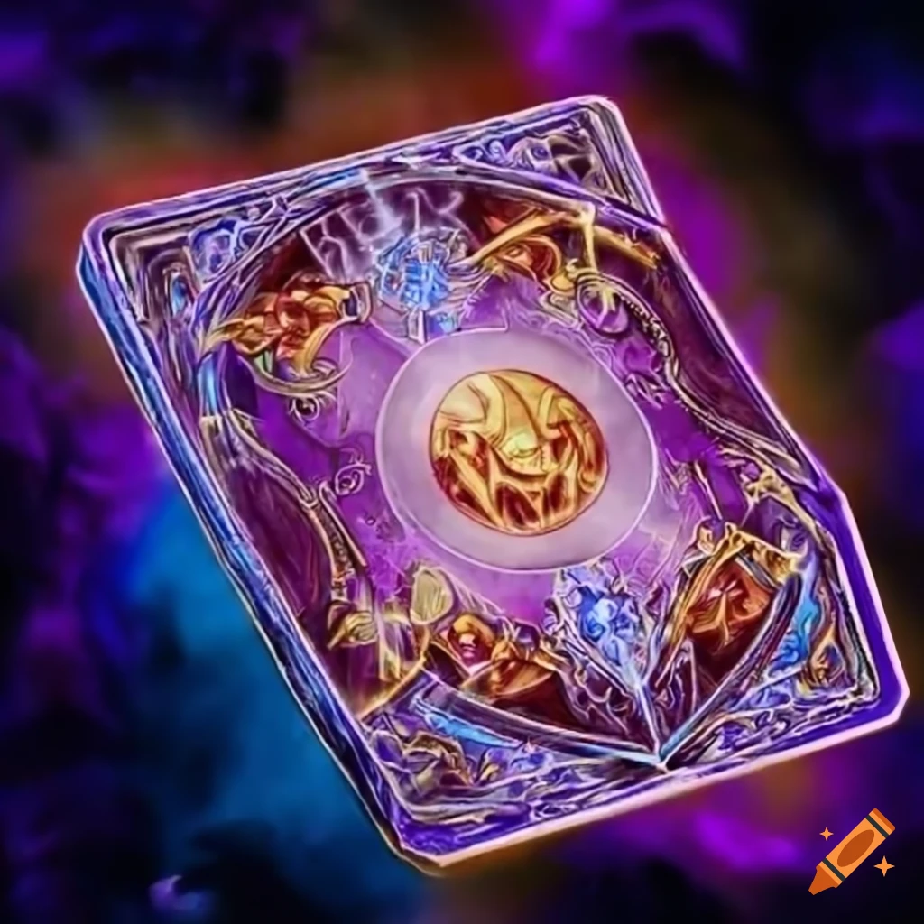 Detailed illustration of a spell card with a mystical book on Craiyon