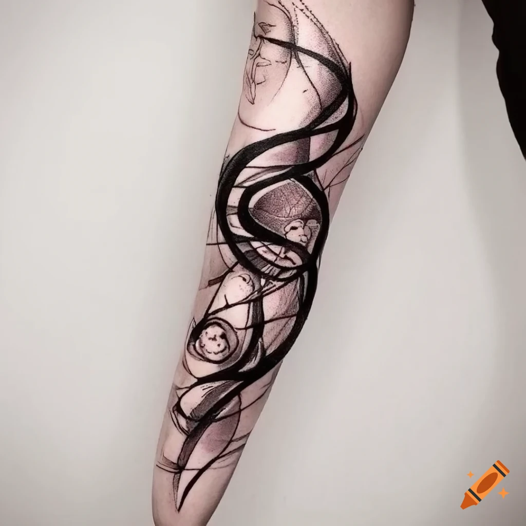 Abstract tattoo with words: self-respect, discipline, consistency on ...