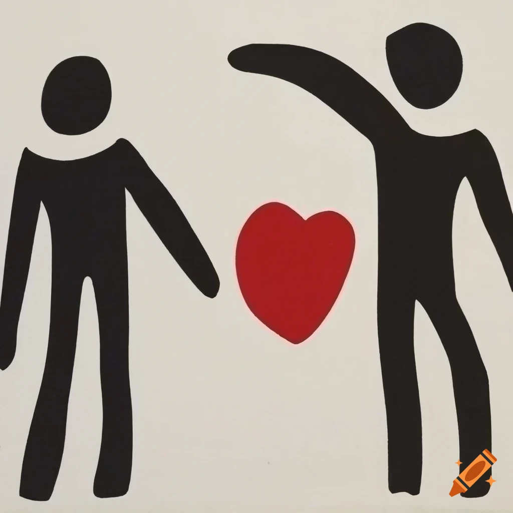 Caligraphic pictogram of a dynamic dancing couple on Craiyon