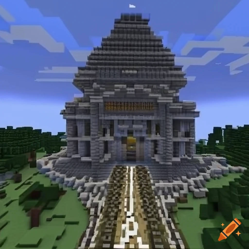 Screenshot of an epic minecraft building on Craiyon