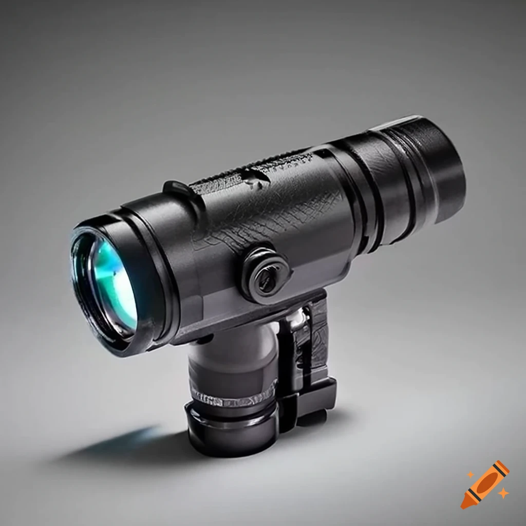 Tactical flashlight with durable metal housing on Craiyon
