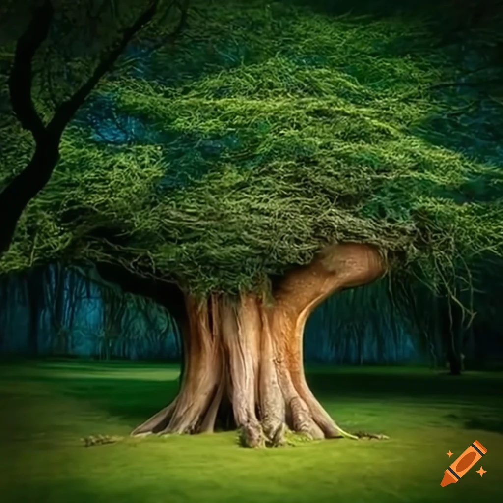 Miss piggy transforming into a sinister tree on Craiyon