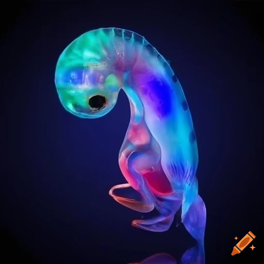 Vibrant and transparent futuristic creatures on Craiyon