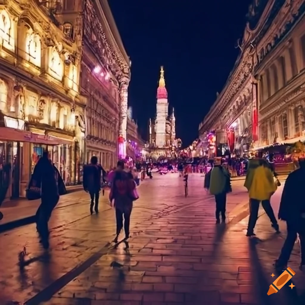 Detailed 80s night scene in vienna on Craiyon