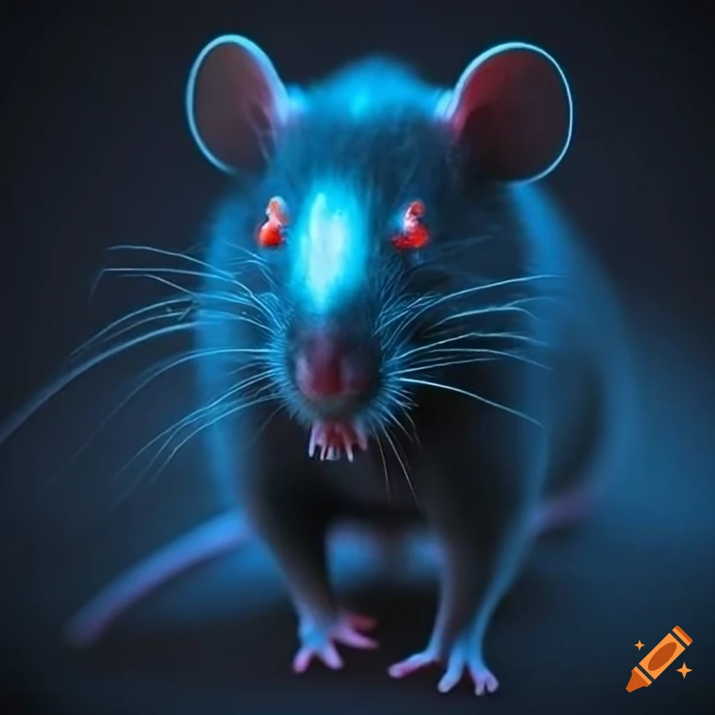 Image of a rat god in a stormy blue background on Craiyon