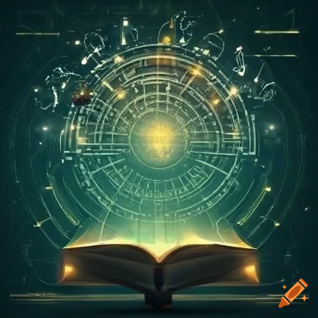 Image of ancient book and interconnected networks symbolizing the ...