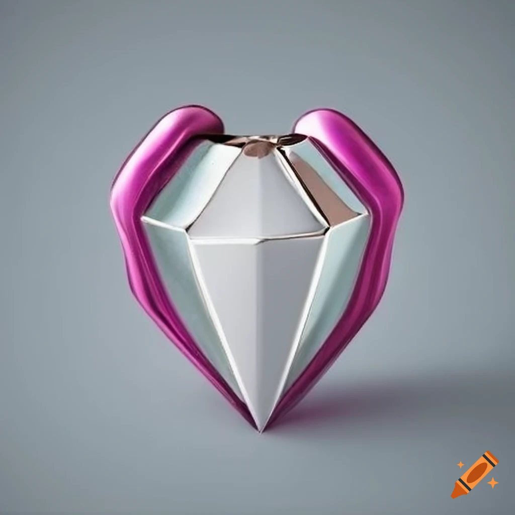 Elegant diamond-shaped white gold and fuchsia wax seal design