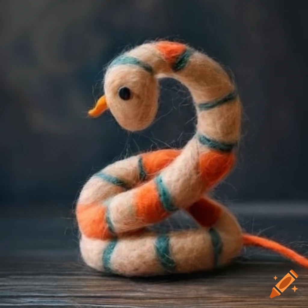 Felted wool snakes in their natural habitat on Craiyon