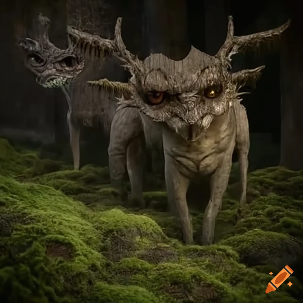 Image of creepy creatures in abandoned houses on Craiyon