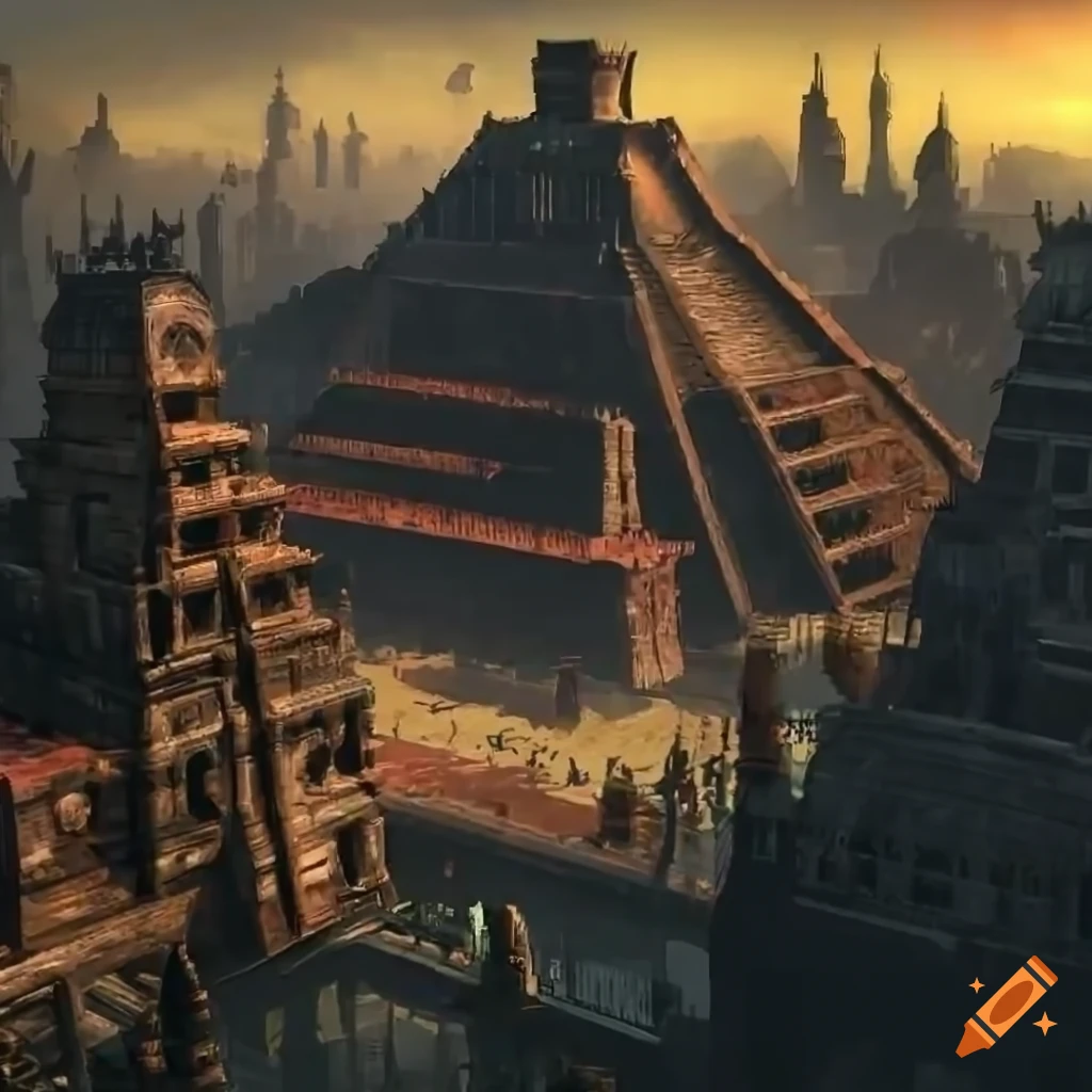 Screenshot of an Aztec palace in Bloodborne on Craiyon