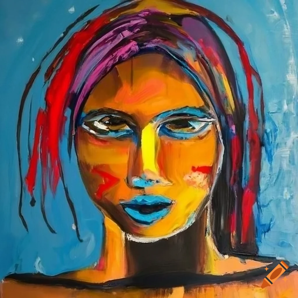 Abstract painting of an ambiguous figure on Craiyon