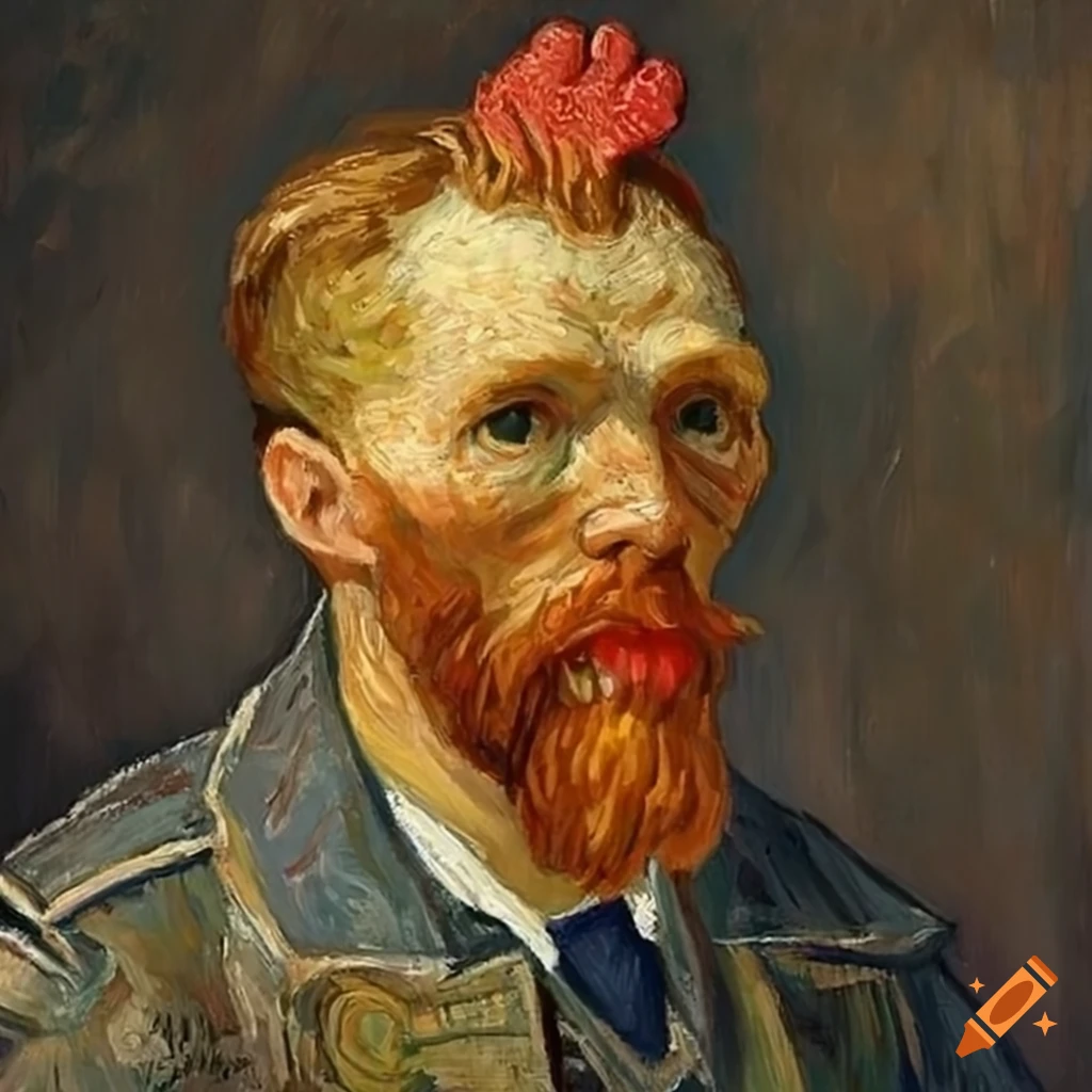 Van gogh painting of a chicken dish