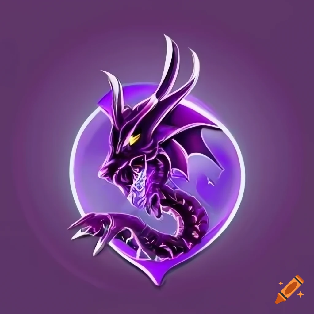 Purple dragon emblem icon on Craiyon