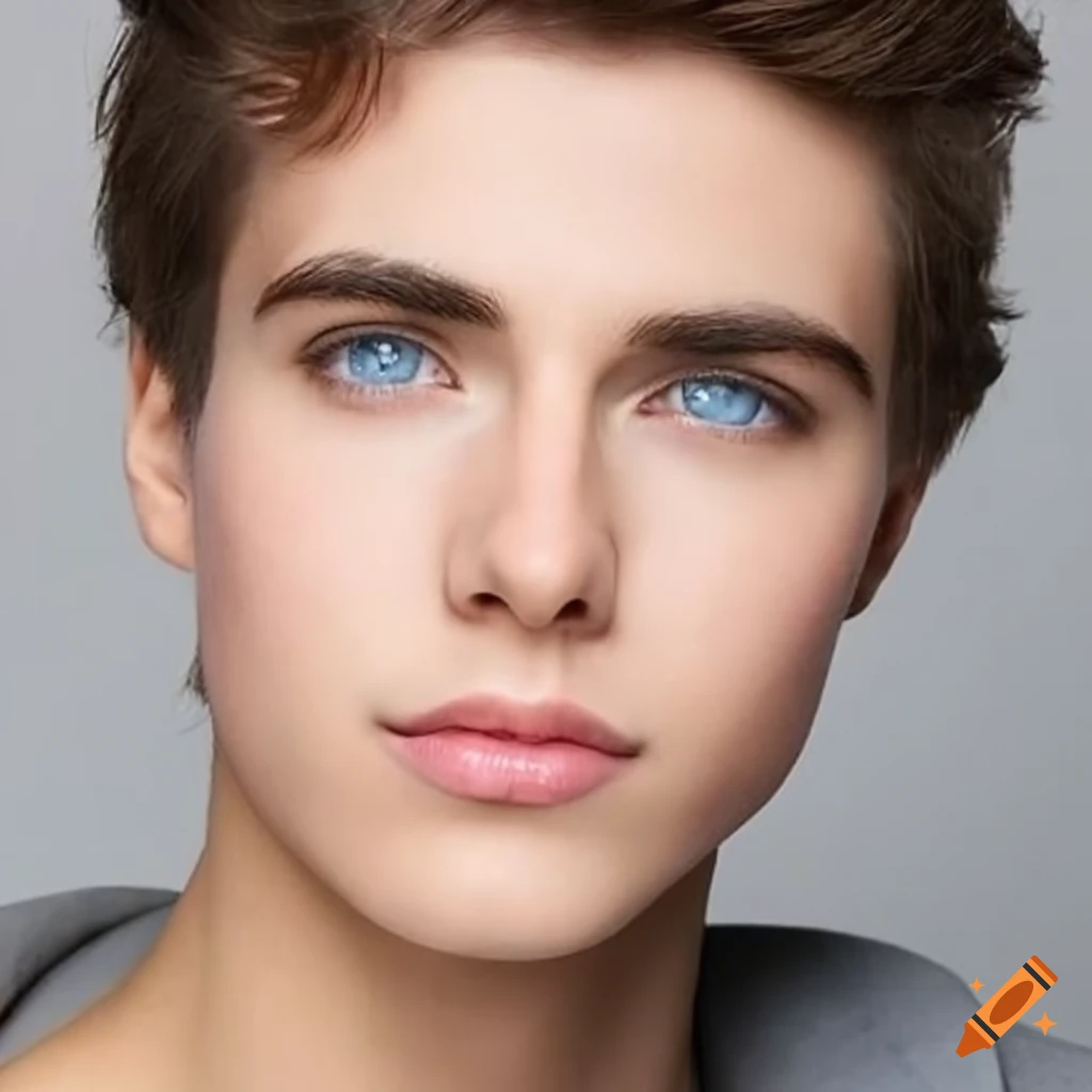 Close-up of a male face with distinctive features on Craiyon