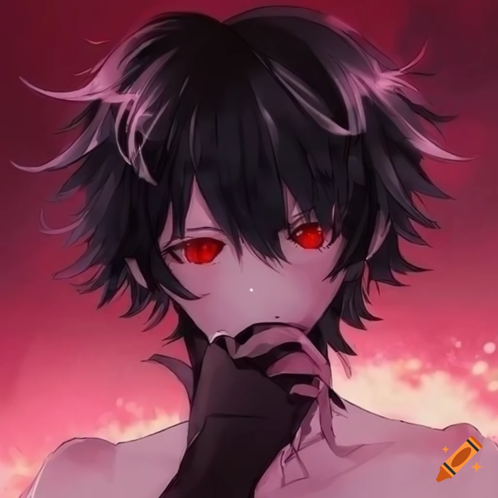 Anime Boy With Red Eyes Anime Boy With Black Robe That Uses Magic And