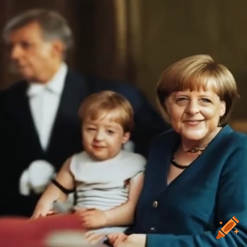 Young Angela Merkel portrait on Craiyon
