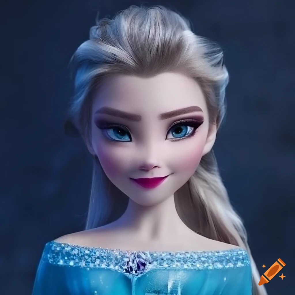 Detailed portrait of Asian-looking Elsa character on Craiyon