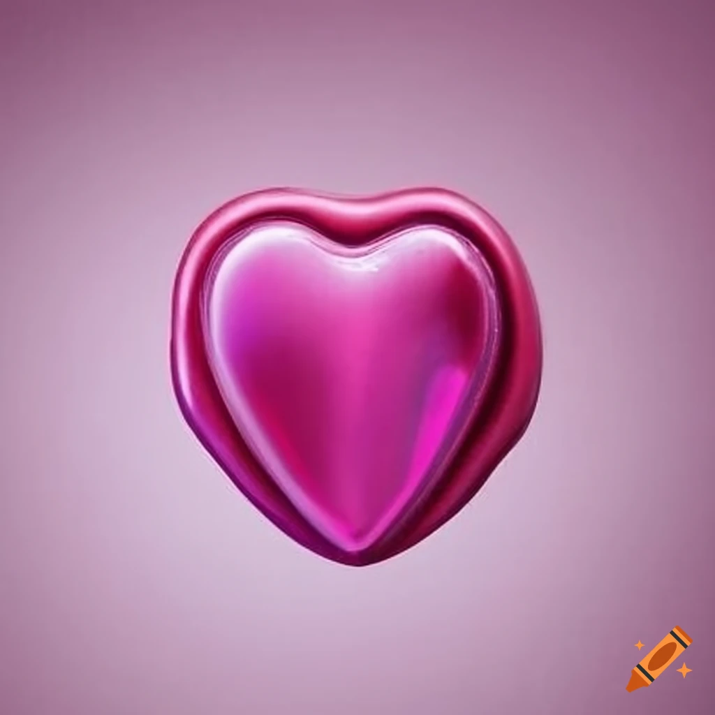 Fuchsia metallic pink heart wax seal