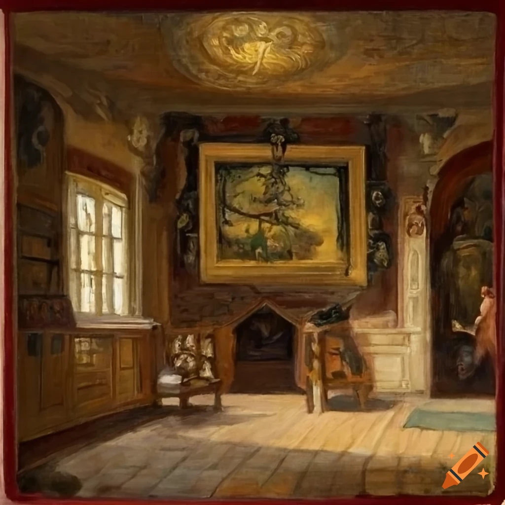 Luxurious medieval manor house interior on Craiyon