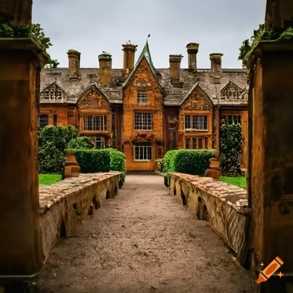 Stone seating on the roof balcony of a Victorian manor house college on ...