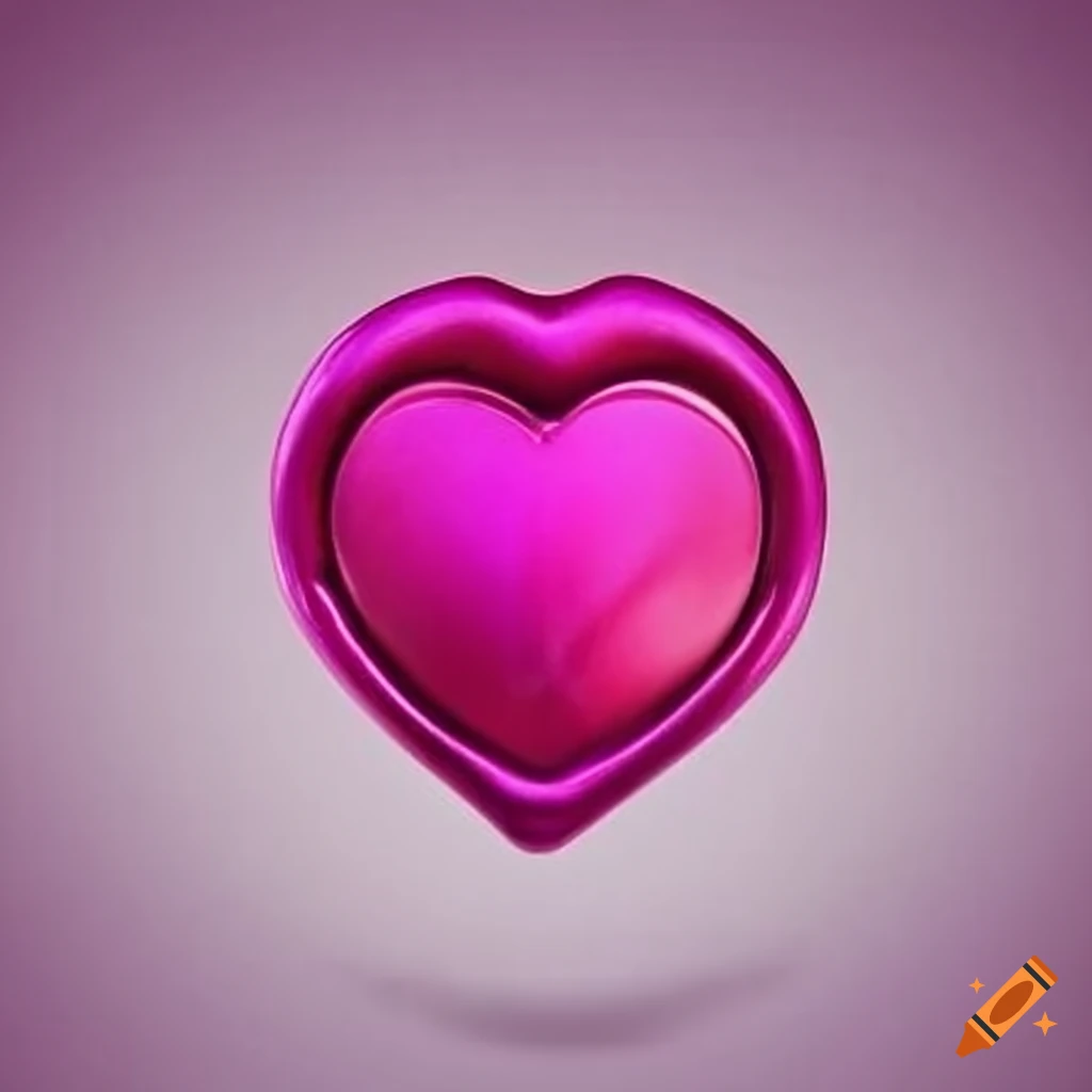 White wax seal with fuchsia metallic pink heart